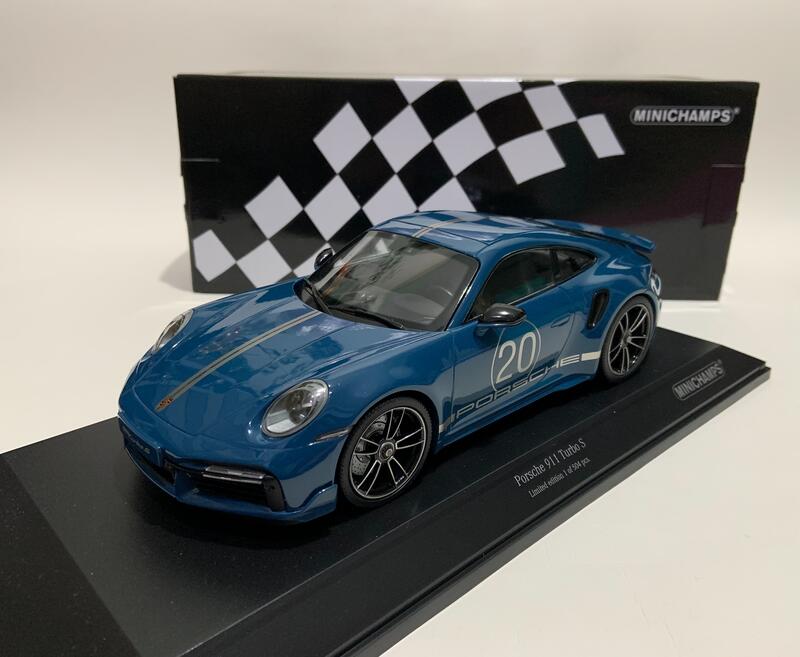Porsche 911 Turbo S 20週年 藍色 992 Minichamps 1/18 | 露天市集 | 全台最大的網路購物市集