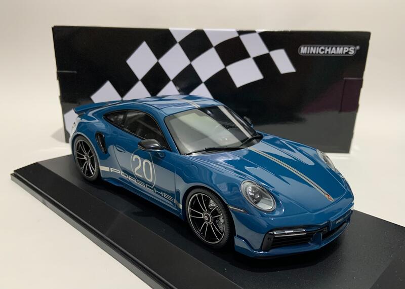 Porsche 911 Turbo S 20週年 藍色 992 Minichamps 1/18 | 露天市集 | 全台最大的網路購物市集