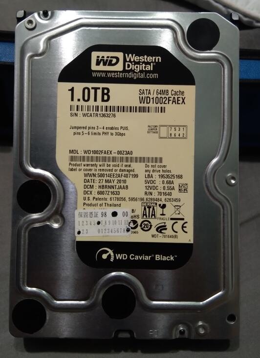 WD WD1002FAEX 1TB 7200 RPM 64MB Cache 企業黑標硬碟 | 露天市集 | 全台最大的網路購物市集
