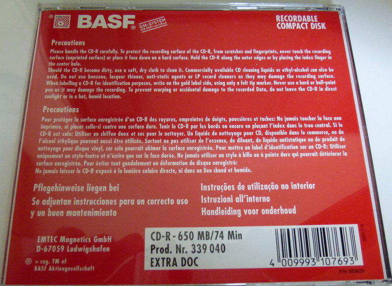 巴斯夫 BASF CD-R 650MB 74min Gold 真正的金片 日本製 空片 | 露天市集 | 全台最大的網路購物市集