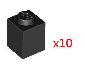 【磚樂】10個一組 LEGO 樂高 3005 300526 Brick 1x1 黑色 基本磚 | 露天市集 | 全台最大的網路購物市集