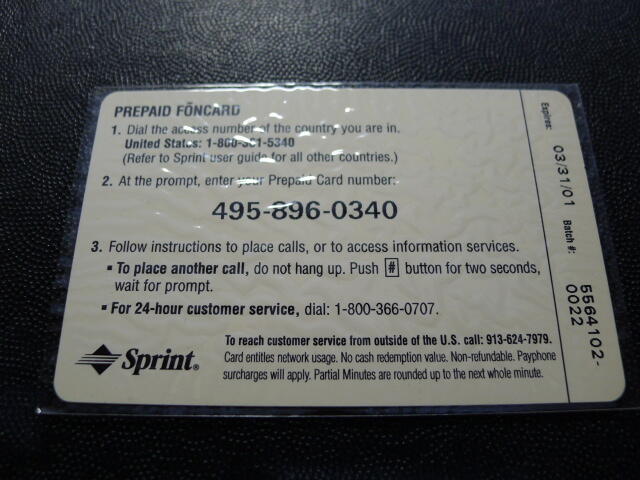 ㊣集卡人㊣世界各國電話卡-Sprint Prepaid Foncard 20 Units（美國）預付卡 國際通話卡 | 露天市集 | 全台最大 ...