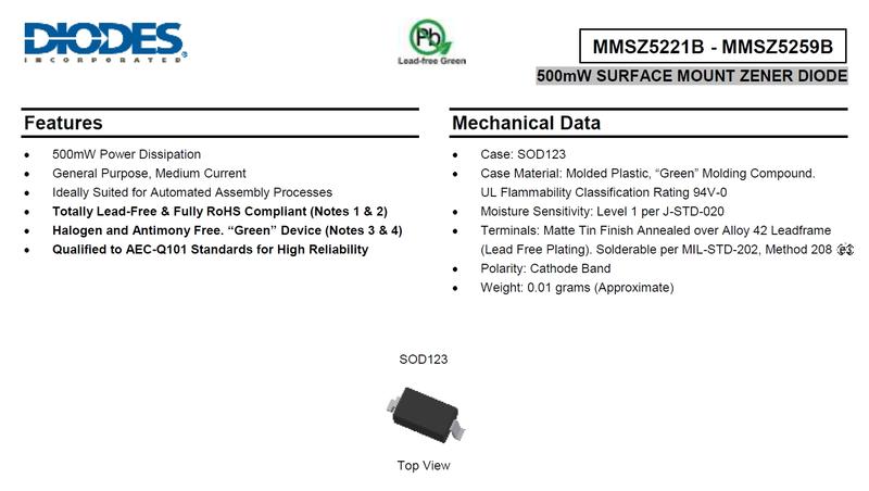 科達電料 現貨供應 DIODES ZENER MMSZ5248B-7-F 18V SOD-123 (每拍50PCS) | 露天市集 | 全台最 ...