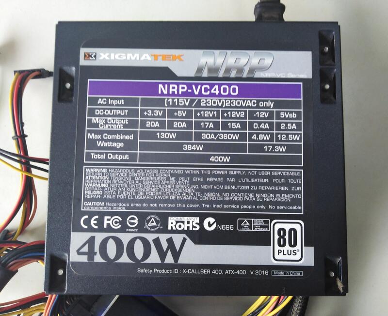 (M82)二手良品~80PLUS XIGMATEK NRP-VC400 400W POWER 電源供應器~測試如圖~ | 露天市集 | 全台最 ...