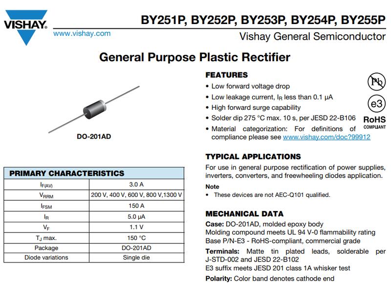 BY255 台灣現貨 蕭特基二極體 整流二極體 | 露天市集 | 全台最大的網路購物市集