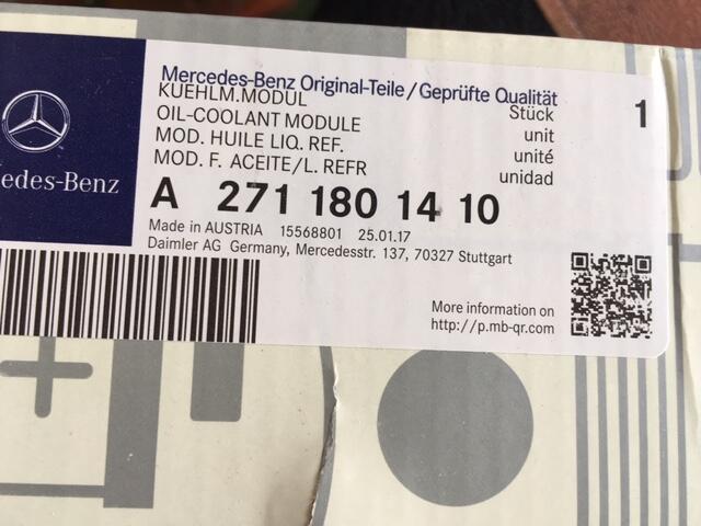 賓士 W204 W212 M271 機油冷卻器總成 機油芯座 A2711801410 全新原廠商品 | 露天市集 | 全台最大的網路購物市集