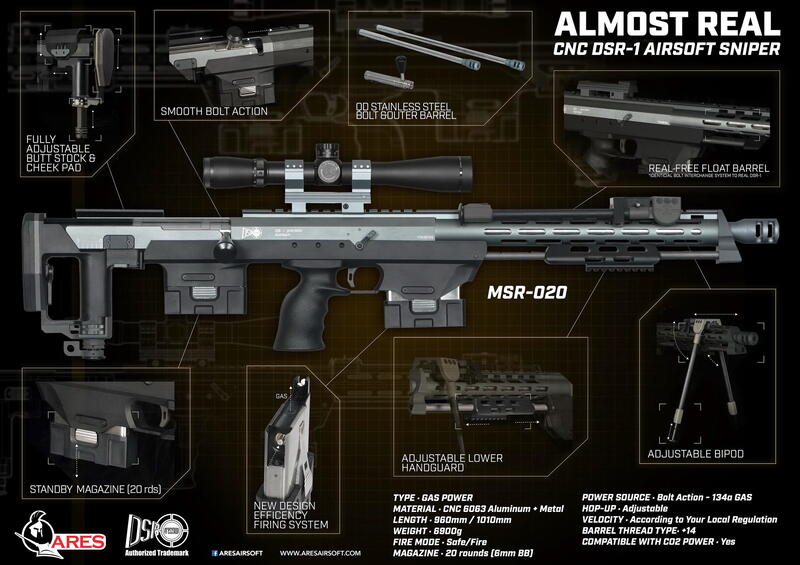 【聯盟軍 生存遊戲專賣店】ARES DSR-1 GBB CNC 全金屬 瓦斯狙擊槍 雙彈匣限量版 免運費 | 露天市集 | 全台最大的網路購物市集