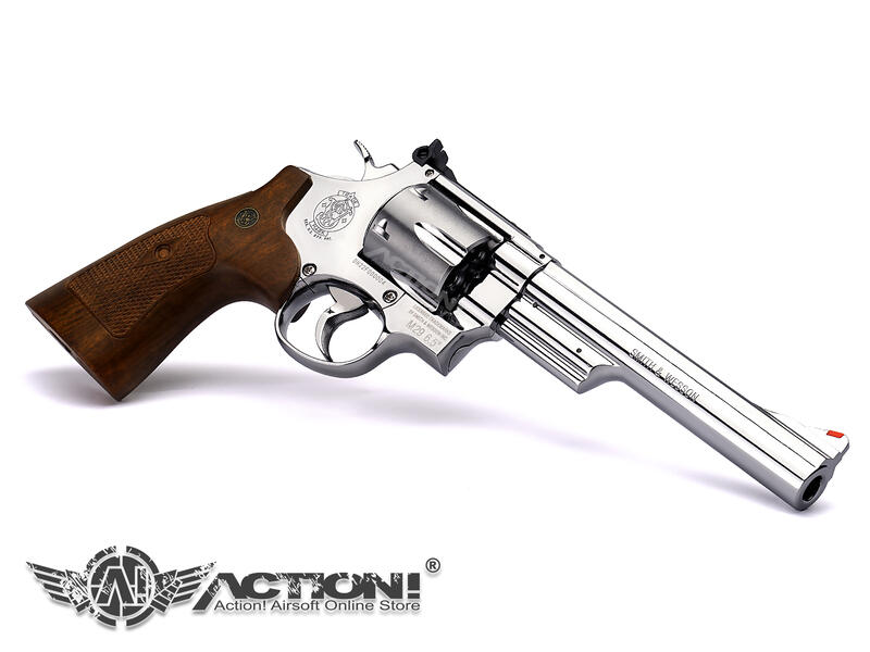 【Action!】需訂購）WG - S&W M29樣式 6.5吋管 CO2 左輪手槍 銀色 (授權刻印版) 全金屬 | 露天市集 | 全台最大的網路購物市集