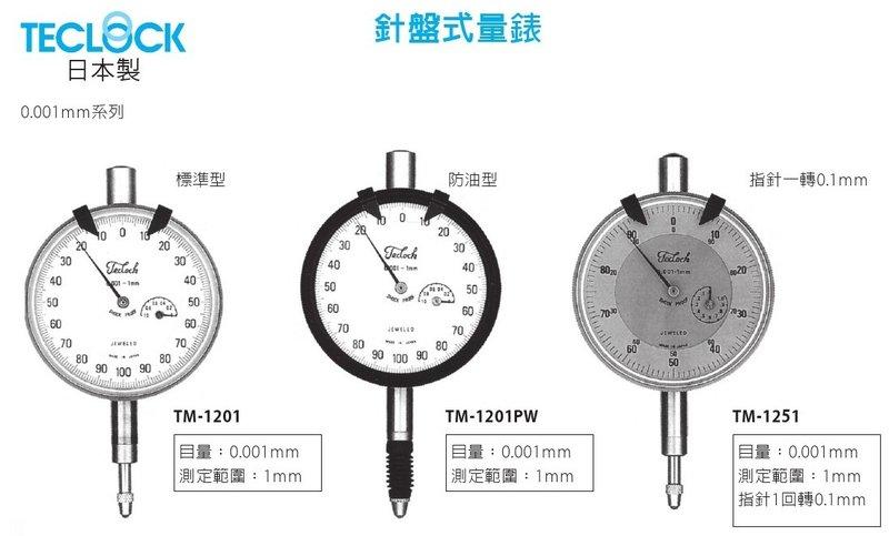 日本製 TECLOCK 針盤式量錶 TM-1201/1201PW/1251/1202/1205 價格請來電或留言洽詢 | 露天市集 | 全台最大的網路購物市集