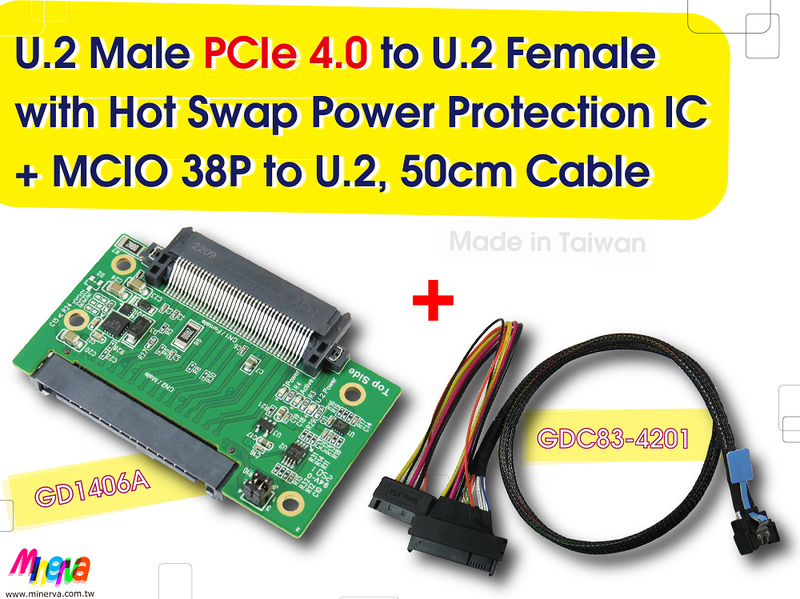 PCIe 4.0 MCIO 38P to U.2 cable, 50cm+U.2 to U.2 adapter | 露天市集 | 全台最大的 ...