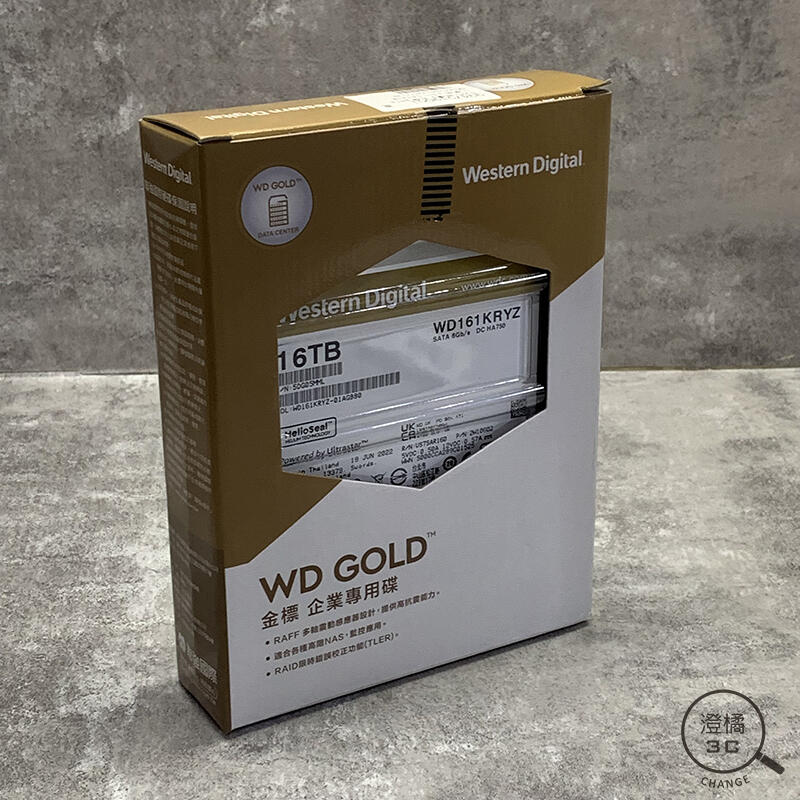 WD 威騰 16TB 3.5吋 7200轉 企業級資料中心硬碟《金標》WD161KRYZ-5Y 全新 A66180 | 露天市集 | 全台最大 ...