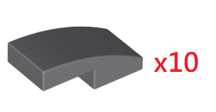 【磚樂】10個一組 LEGO 樂高 11477 6029948 Slope Curved 2x1 深灰色 弧面 | 露天市集 | 全台最大的 ...