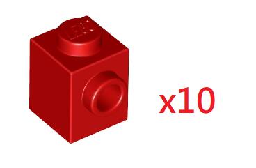 【磚樂】10個一組LEGO樂高87087 4558886 Brick 1x1 Stud on 1 Side紅色單邊側轉 | 露天市集 | 全台 ...