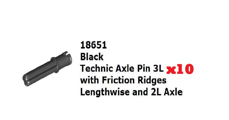 【磚樂】10個一組LEGO 樂高 18651 6089119 Axle Pin 3L 黑色 十字軸插銷 | 露天市集 | 全台最大的網路購物市集