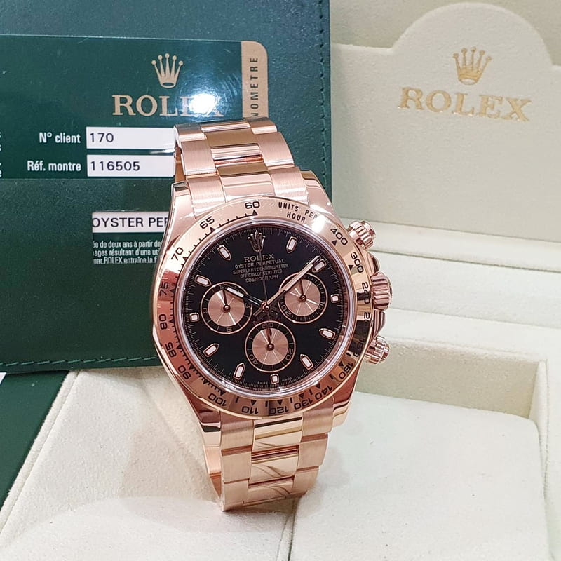 【大眾名錶】ROLEX勞力士 116505 Daytona 迪通拿 18K玫瑰金 黑色面盤 2013 大眾名錶B1208 | 露天市集 | 全 ...