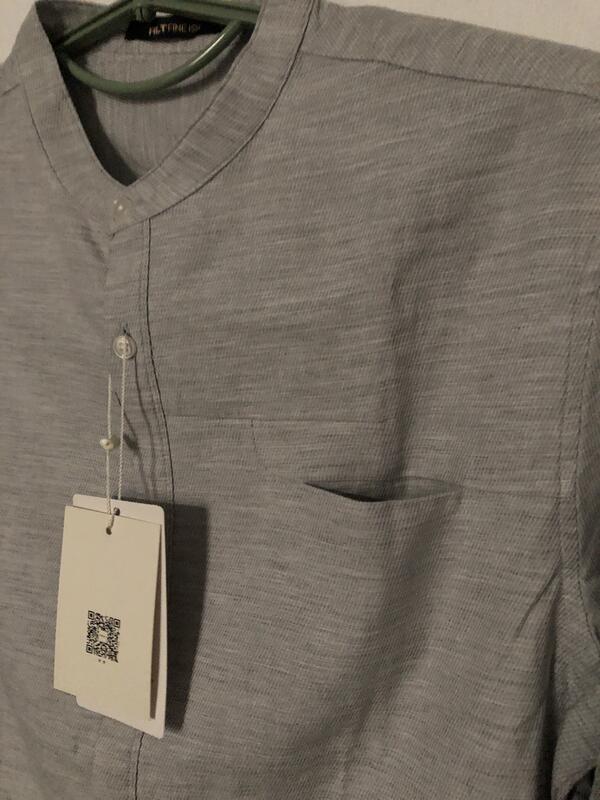 （良品衣店）ALT FINE ISM 阿恩藍拓 灰白色禪意立領隱形胸前口袋長袖襯衫 M號 附吊牌170/92A | 露天市集 | 全台最大的網路購物市集
