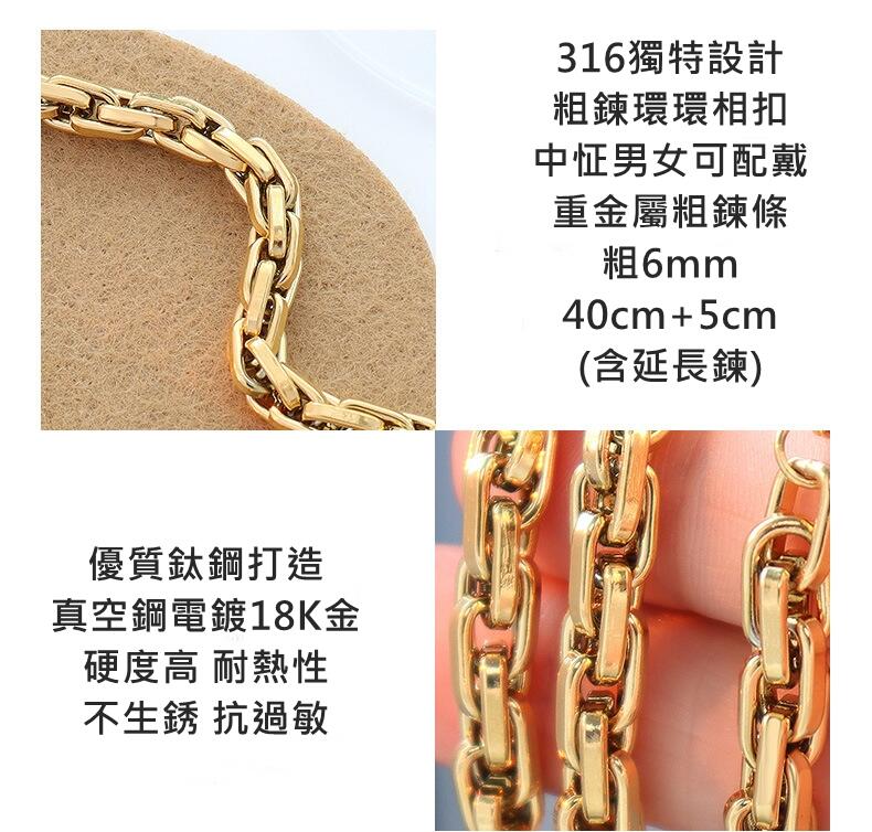 《316小舖》【AC103】(優質316鈦鋼鍊條-鈦鋼鎖鍊18K真金鍊條/可洗澡項鍊/項鍊飾品/頸鍊條/頸項鍊/金項鍊) | 露天市集 | 全 ...
