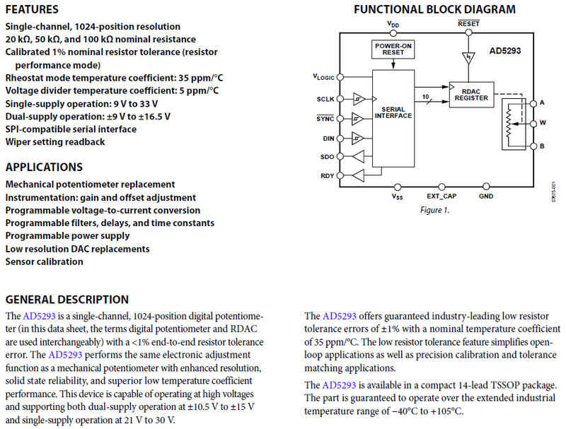 現貨 Analog Devices (ADI) AD5293 SPI數位電阻計/電位計/可變可調電阻 | 露天市集 | 全台最大的網路購物市集