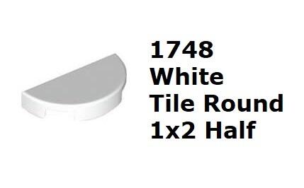 【磚樂】 LEGO 樂高 1748 6400114 Tile Round 1x2 Half 白色 半圓平板 | 露天市集 | 全台最大的網路購物市集