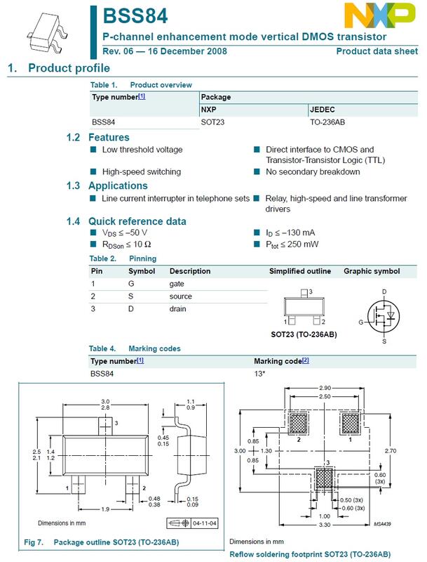 場效電晶體 (NXP BSS84 ) SOT-23 (P-CH) 50V 0.13A 0.25W 13W | 露天市集 | 全台最大的網路購物市集