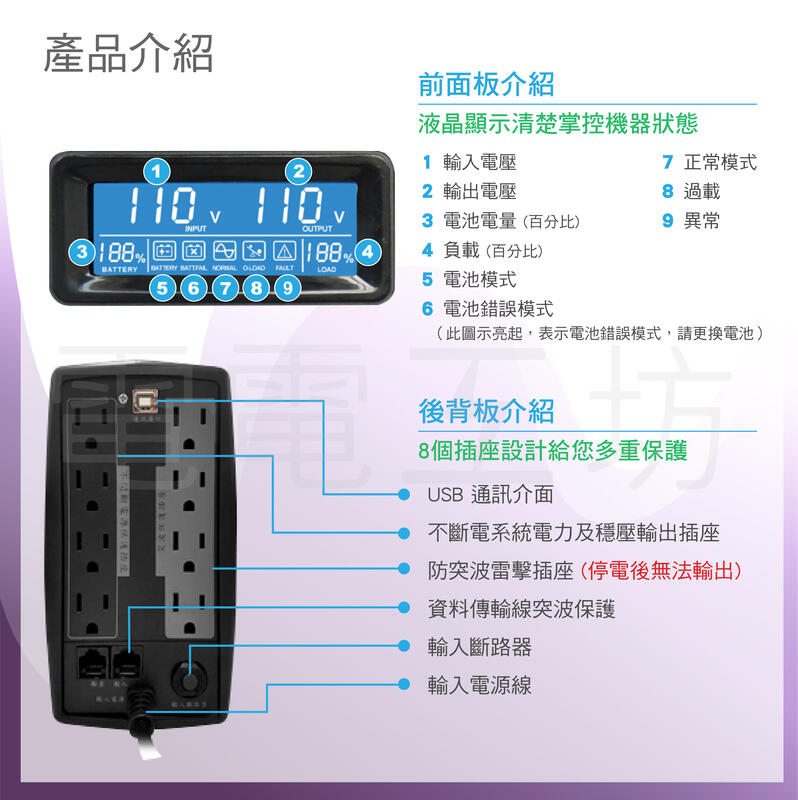 電電工坊 全新 愛迪歐IDEAL-7710C 電量強化 延長蓄電可穩壓 不斷電系統 電腦主機 NAS 交換機 辦公室適用 | 露天市集 | 全 ...
