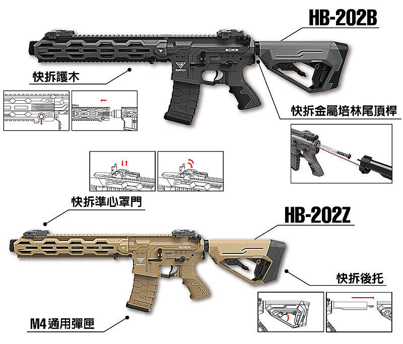 【KUI酷愛】超值組合包！HFC HB-202 運動版電動槍，長版AEG電槍，野外場長射程，新手入門推薦~KUI931 | 露天市集 | 全台最大的網路購物市集