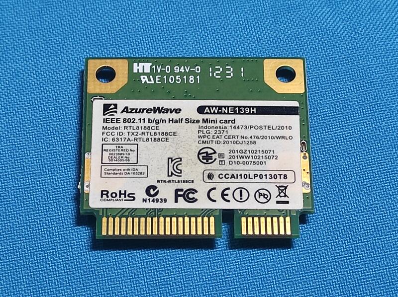 AzureWave 海華AW-NE139H mini PCI-e WIFI 無線網路卡 良品 | 露天市集 | 全台最大的網路購物市集