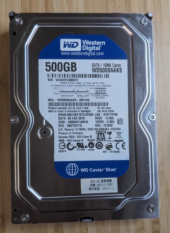 【康老師二手電腦】WD5000AAKS 500GB 硬碟 @二手 | 露天市集 | 全台最大的網路購物市集