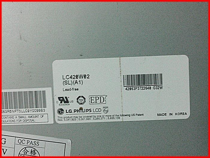 LG樂金42吋面板型號 LC420W02(SL)(A1) | 露天市集 | 全台最大的網路購物市集