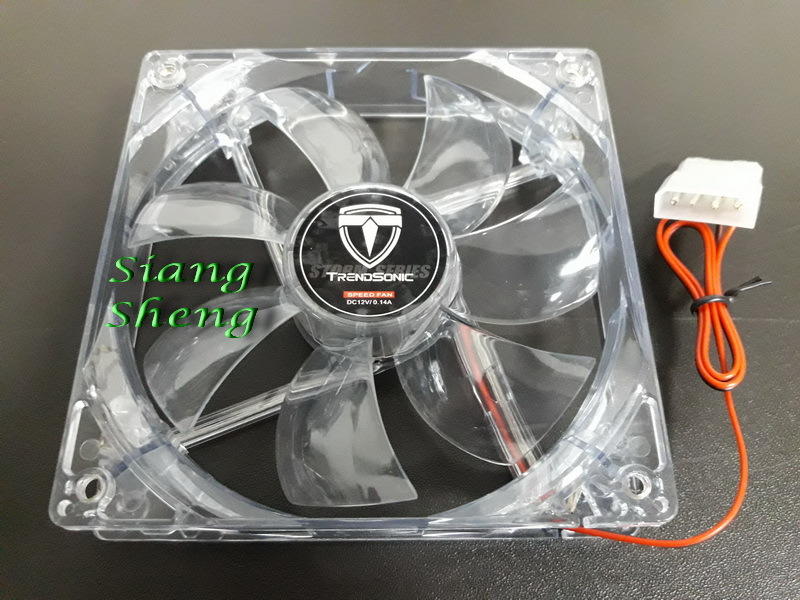 Ⓢ就是硬Ⓢ TRENDSONIC 12CM散熱風扇(藍光) 12公分LED機殼風扇 大4PIN電源 炫光透明 超靜音設計 | 露天市集 | 全 ...