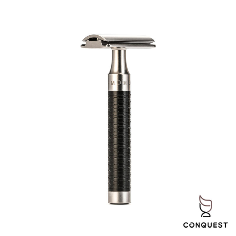 CONQUEST 】德國 MUHLE ROCCA R96 黑色消光刮鬍刀 不銹鋼材質 蜂巢狀結構手柄 封閉式 三件式 | 露天市集 | 全台最 ...
