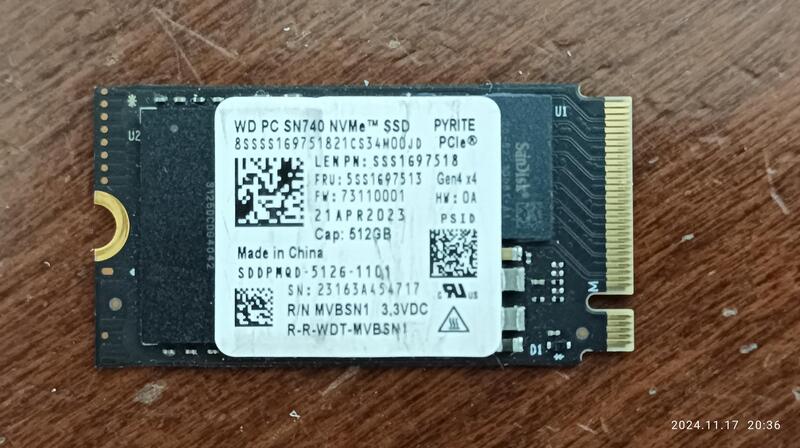 近全新拆機良品 WD SN740 512GB M.2 2242 PCIe Gen4 NVMe SSD 固態硬碟 | 露天市集 | 全台最大的 ...