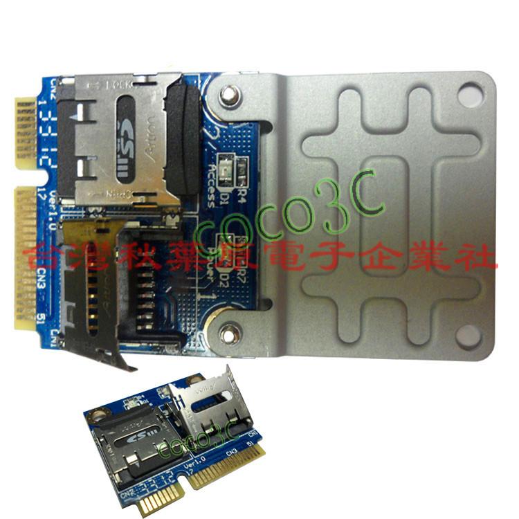 Mini pcie轉2 Micro SD轉接卡 mPCIE 雙TF卡讀卡器 驅動器 筆記本SSD | 露天市集 | 全台最大的網路購物市集