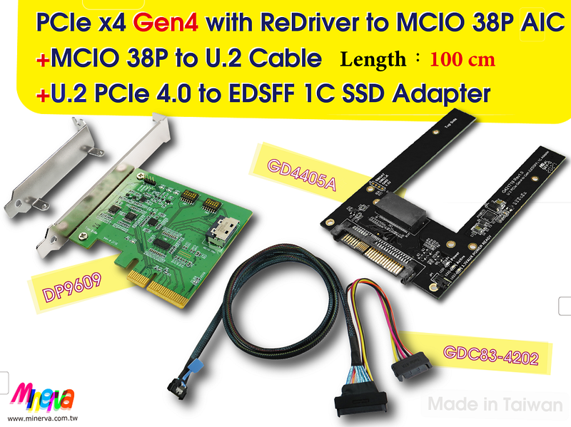 PCIe x4 Gen4+ReDriver to MCIO 38P&MCIO to U.2&U.2 to EDSFF1C | 露天市集 | 全台最大的網路購物市集