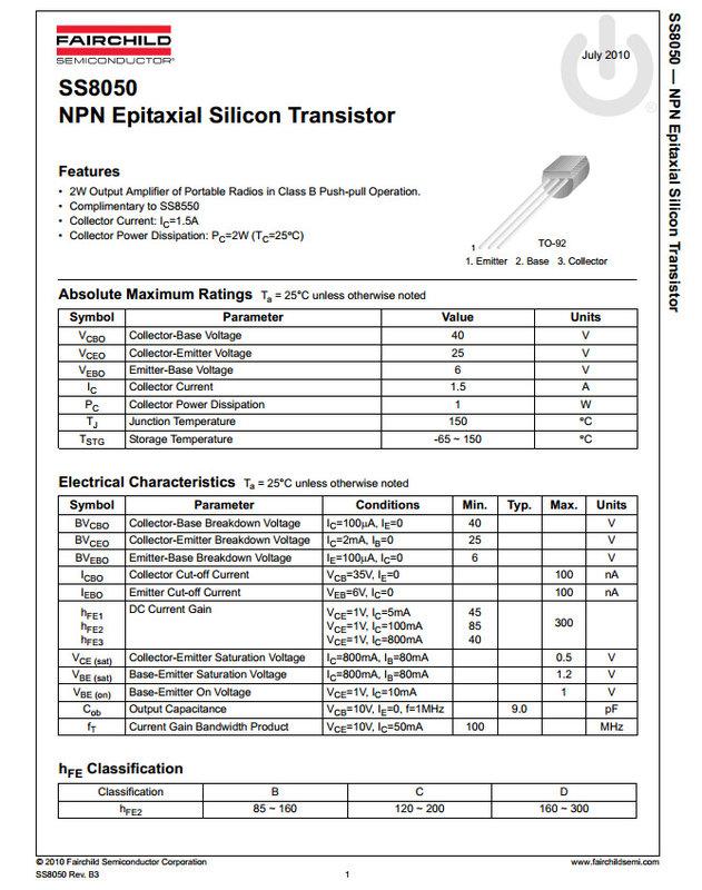 【DIY_LAB#583】(10個)電晶體 SS8050(TO-92)雙S大電流 NPN 25V 1.5A 2W(現貨) | 露天市集 | 全 ...