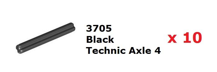 【磚樂】10個一組 LEGO 樂高 3705 370526 Technic Axle 4 黑色 十字軸 | 露天市集 | 全台最大的網路購物市集