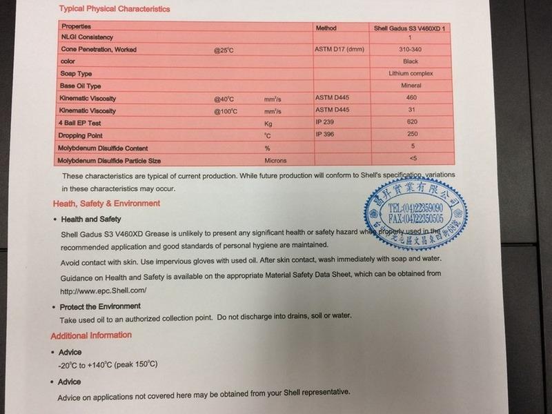 【殼牌Shell】鋰複合皂基二硫化鉬潤滑脂、Gadus S3 V460XD 1、400g/條裝【軸承、培林-潤滑用】 | 露天市集 | 全台最 ...