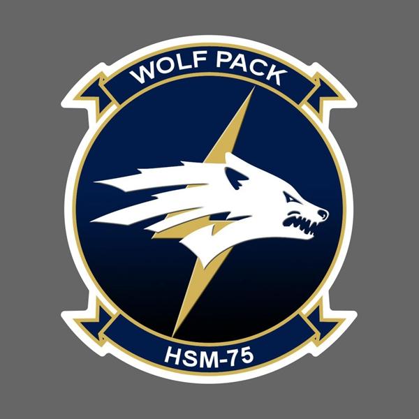 美國海軍 - 直升機海上攻擊中隊75 HSM-75 狼 貼紙 | 露天市集 | 全台最大的網路購物市集
