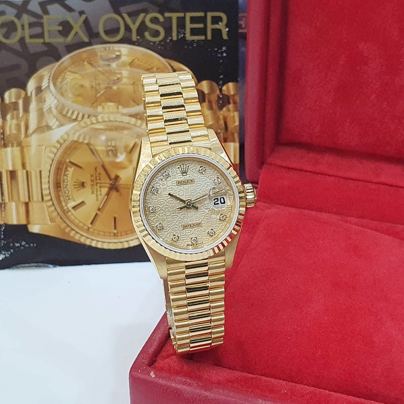 【大眾名錶】ROLEX 勞力士 69178 Datejust 18K金女錶 金十鑽紀念面盤 錶徑26 大眾名錶B1173 | 露天市集 | 全 ...