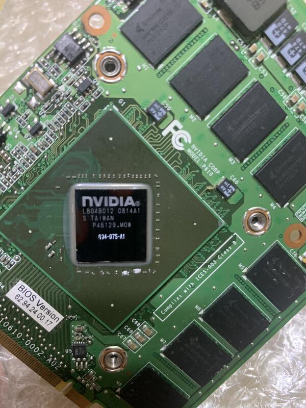 NVIDIA G94-975-A1 QUADRO FX 2700M 512MB MXM-III HE GPU A1902 | 露天市集 | 全 ...