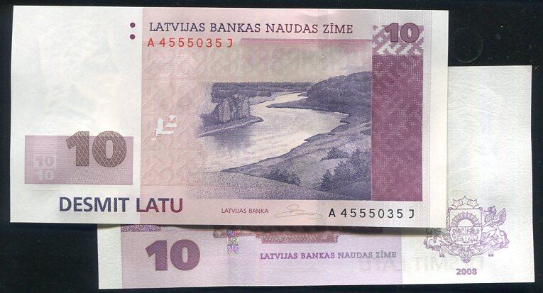 【紙幣】LATVIA(拉脫維亞), P54 , 10-LATI , 2008 品相全新UNC #208448 | 露天市集 | 全台最大的網路購物市集