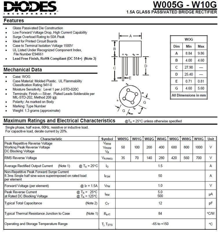 BRIDGE DIODE ( 橋式 整流 二極体 ) ( DIODES W06G ) W0G 600V 1.5A | 露天市集 | 全台最大的 ...