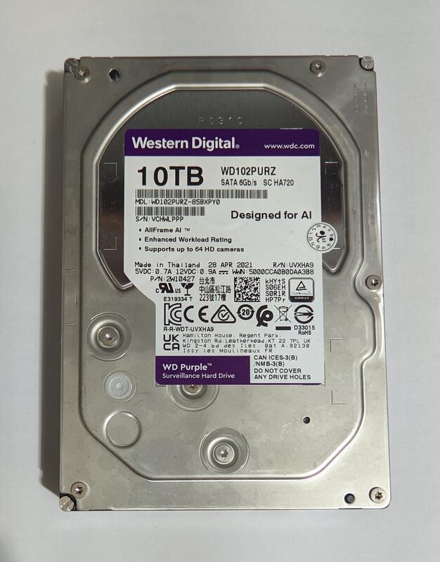 WD 紫標 10TB 7200轉 監控硬碟 WD102PURZ Designed for AI | 露天市集 | 全台最大的網路購物市集