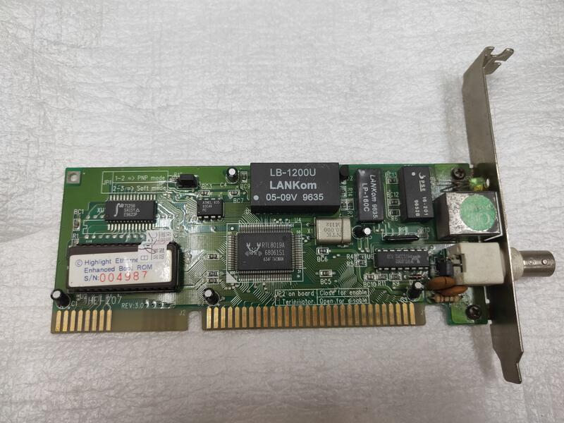 【電腦零件補給站】瑞昱 Realtek RTL8019AS 10Mbps BNC ISA 網路卡 | 露天市集 | 全台最大的網路購物市集