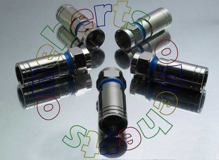 萬赫 藍色鳳梨接頭 皺縮/推入式RG6 5C2V 有線電視 數位天線CATV 衛星BS.CS 防洩雙鋁雙網線專用接頭 | 露天市集 | 全台最大的網路購物市集