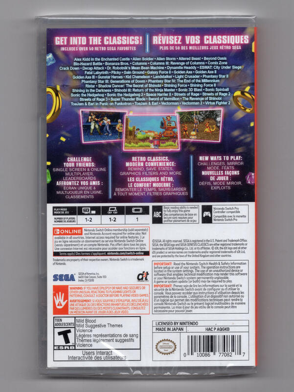 全新 NS Switch SEGA 經典合輯 英文版 SEGA Genesis Classics 經典合輯 | 露天市集 | 全台最大的網路購物市集