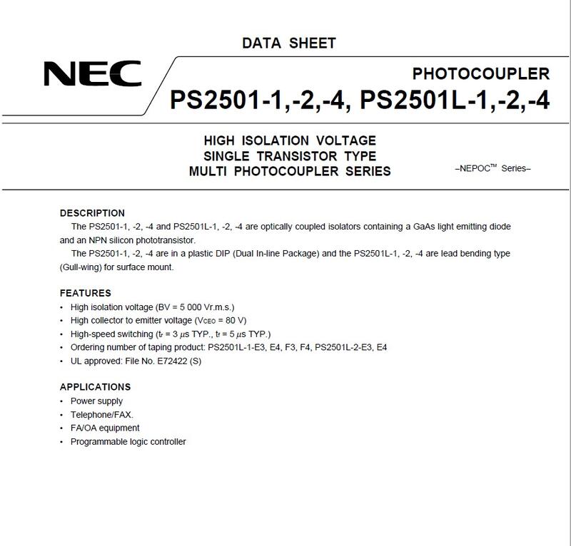 【全冠】NEC PS2501-1 DIP-4P Optocoupler 光耦合器(有兩種規格)『356個/拍』 | 露天市集 | 全台最大的網路購物市集