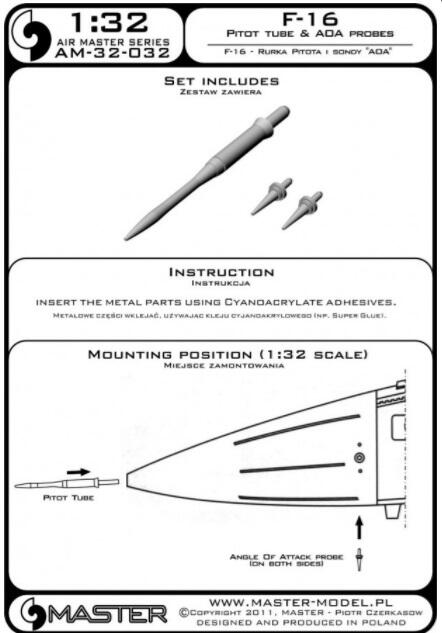 旅行家小鋪> master model 1/32 F-16 金屬空速管與AOA sensor | 露天市集 | 全台最大的網路購物市集