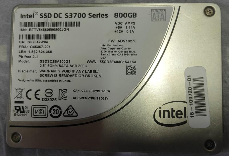 INTEL DC S3700 800GB SATA. SSD | 露天市集 | 全台最大的網路購物市集