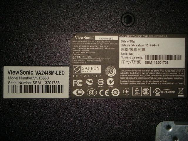 ViewSonic 優派~24吋~LED液晶螢幕VA2448M~型號VS13860**AD板** (拆機良品) | 露天市集 | 全台最大的 ...